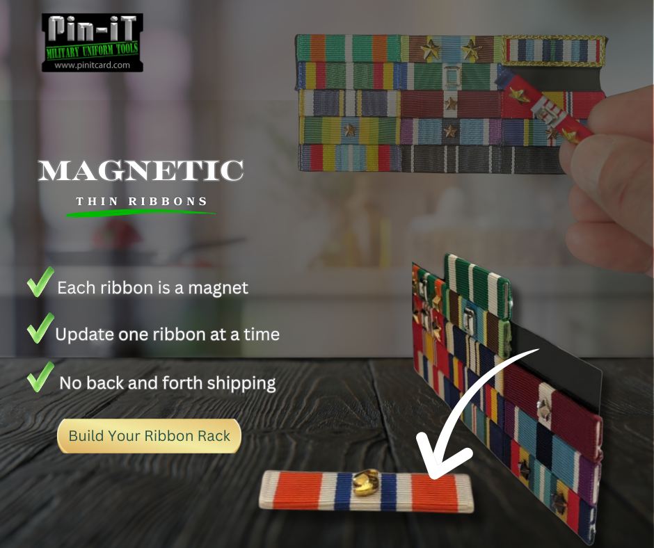 Magnetic Thin Ribbons by Pin-iT | Military Ribbon Racks & Uniform Tools